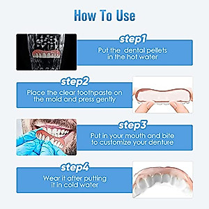 Fake Teeth, 2 PCS Veneers Dentures Socket for Women and Men, Dental Veneers for Temporary Tooth Repair Upper and Lower Jaw-13