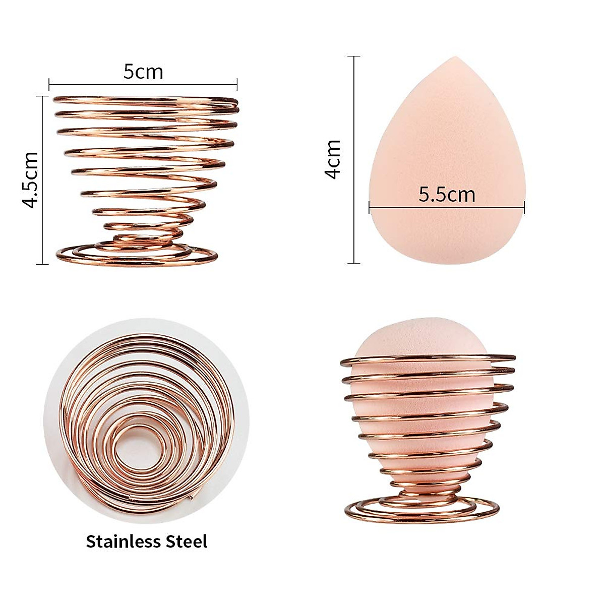 DKAF Makeup Sponge Container Set, 2 Silicone Makeup Sponge Travel Case 2 Soft Makeup Sponge and 2 Makeup Sponge Drying Holder, Easy to Carry