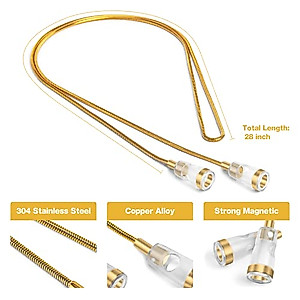 Lawonda AirPod Carrying Straps, Gifts for Mom, Magnetic Wireless Bluetooth AirPods Holder Anti-Lost Neck Connector Strap Holder Stainless Steel Necklace Chain String for Airpods 1/2 Pro 2 Gold