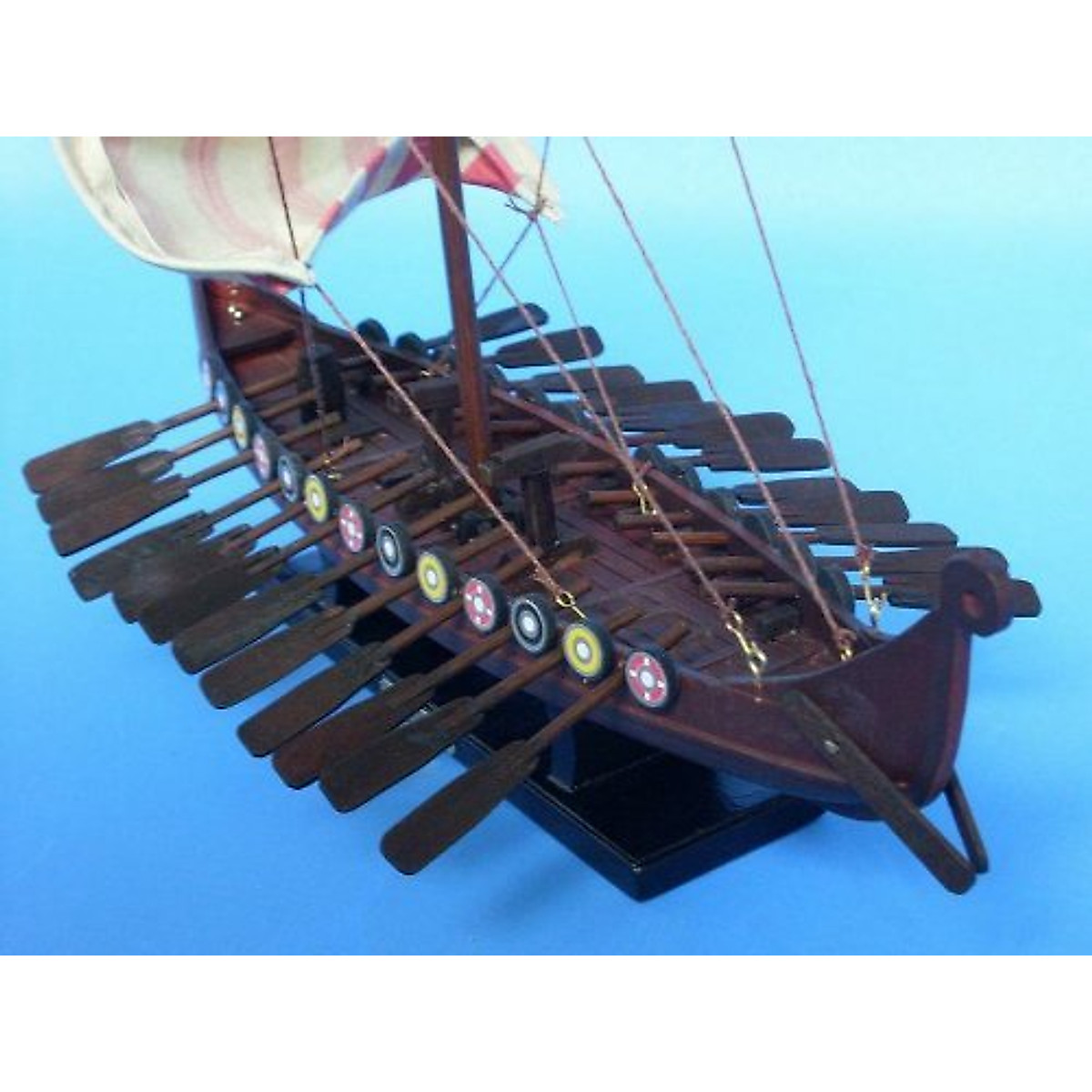 Hampton Nautical Viking Drakkar Ship, 14" , Brown