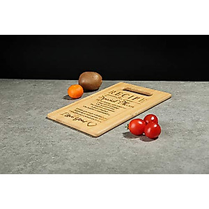 Mothers Day Gifts Bamboo Cutting Board, Mom Birthday Present Recipe for a Special Mom Love Heart