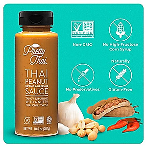 Pretty Thai Sauce Bundle | Sweet Chili + Thai Peanut Sauce + Pat Thai + Muay Thai + Tiger Smirk | Gluten Free Certified Non-GMO Authentic Condiment for Stir Fry Seasoning Dipping