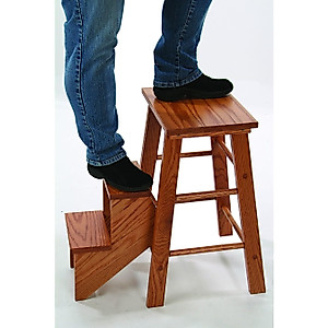 Lehman's Creative Wood Design Amish Made Furniture Solid Oak Step Stool