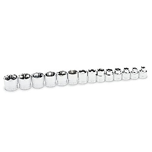 GEARWRENCH 14 Piece 3/8" Drive 6 Point MM Stubby Socket Set - 81396