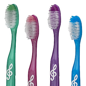 Vivid OraBrush Premium Quality Nylon Filament Toothbrushes – Softer, Rubber Bristles – Built-In Tongue Cleaner – Pack of 12 (SensiKleen)