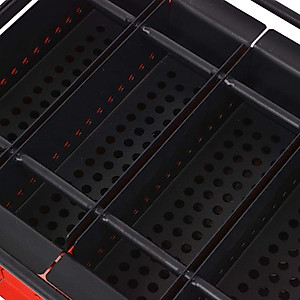 Extaum Paper Log Briquette Maker,Fire Fuel Brick Block, Cardboard Fireplace Steel Black and Red(15"x12.2"x7.1")