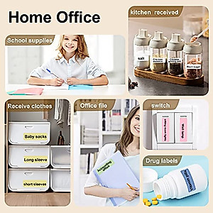 NIIMBOT D11 Label Maker Machine with Tape, Wireless Bluetooth Connection Portable Printer Mini Label Makers with Multiple Templates Easy to Use Office Home Organization USB Rechargeable (White-1)