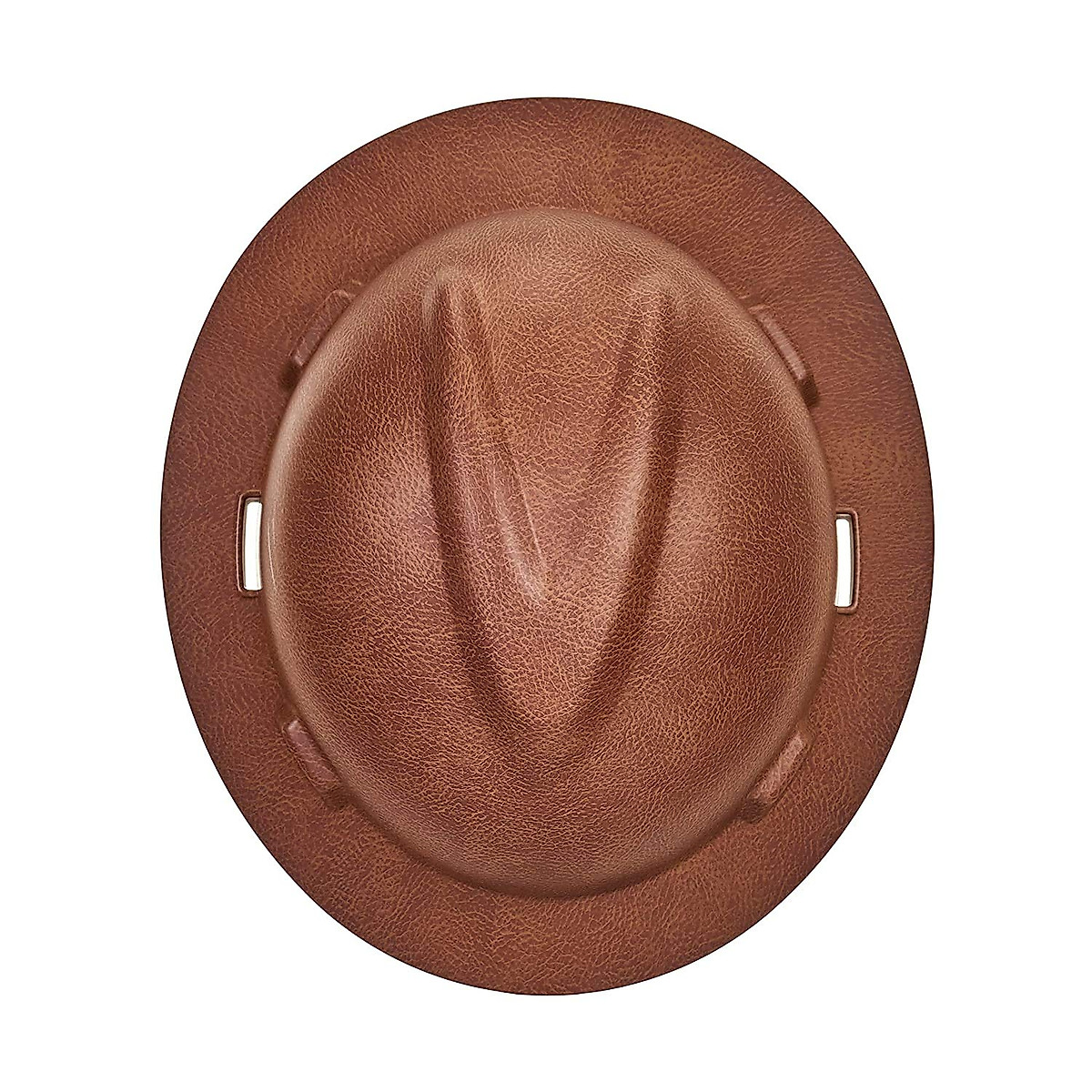 MSA 10204782 Hydro Dip V-Gard Full-Brim Hard Hat With Fas-Trac III Ratchet Suspension | Polyethylene Shell, Self Adjusting Crown Straps - Standard Size in Ital Leather