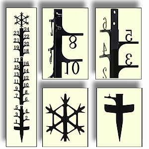 JMBay Snow Gauge Outdoor, 24 Inch Snowfall Measuring Gauge, Winter Snowflake Metal Ruler, Handmade Metal Snow Measuring Stick Snow Gauges for Yard, Christmas Rain Gauge Outdoor Decoration Gift