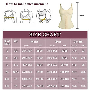 RDSIANE Body Slimming Tank Top For Women V-Neck Cami Shaper Waist Trainer Shapewear Top Tummy Control Beige