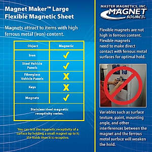 Master Magnetics - B005HY9KDM Magnet Sheet, Magnetic Paper, 12" Wide, 24" Long, White Vinyl Back, 08505