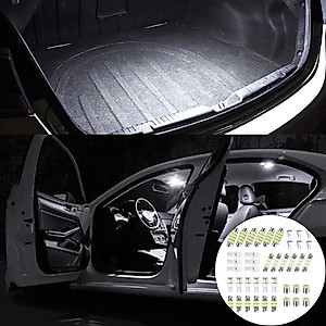 NTNEV 42PCS Car LED Bulb Kit, Vehicle Interior Mini Bulbs Kit, T10 1157 31mm 36mm 41mm LED Dome Light Festoon Bulbs, Brake Light, Dome Light, Map Light, Parking Light (White)