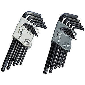 Amazon Basics Hex Key Allen Wrench Set with Ball End - Set of 26