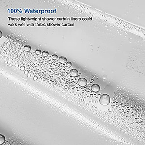 AmazerBath 2 Pack Clear Shower Curtain Liners, 72 x 72 Inches PEVA 3G Plastic Shower Curtains with Stones and 12 Grommet Holes, Extra Long Waterproof Lightweight Plastic Liners- Clear