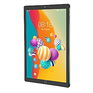 10.1in Tablet for, WiFi 6GB 128GB Front 200w Rear Tablet 10 Android 12 5G 500w 1960x1080 IPS 10 Core 8800mAh Calling 100‑240V Green EU Plug