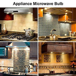 Neanete Microwave Light Bulb for Under Range Hood Appliance Refrigerator T8 40 Watt 125V E17 Intermediate Base Warm White Replacement Bulb for 8206232A, 1890433, AP4512653, WB25X10030 Pack of 6