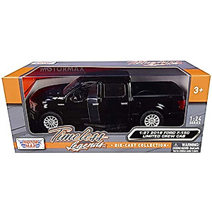 2019 Ford F-150 Limited Crew Cab Pickup Truck Black 1/24-1/27 Diecast Model Car by Motormax 79364