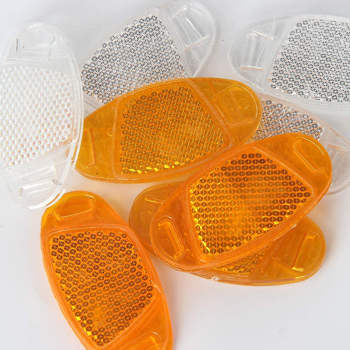 Cyberone 4 PCS Bicycle Wheel Spoke Reflectors, Front and Rear Spoke Lights Rim Reflective Accessories for MTB Mountain Bike Night Rides Decoration Safe Warning, Oval White