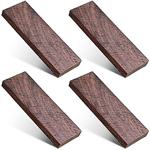 Sasylvia 4 Pcs Black Ebony Lumber Wood Timber Handle Plate Natural Wood Knife Handle Scales Knife Scales Lumber Blank for DIY Music Instruments Tools Crafts, 4.7'' x 1.6'' x 0.4''