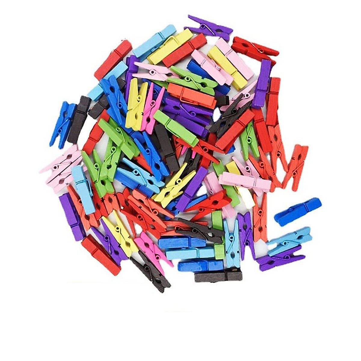 Clothes Pins, Colored Clothespins 200 PCS 0.98" Natural Birchwood Close Pins, Strong Grip, Colorful Clothespins, Multi-Purpose Colored Clothes Pins for Crafts, Hanging Clothes, Laundry