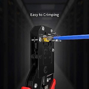 AMPCOM RJ45 Connectors, Standard Modular Plugs, UTP Gold-Plated 2 Pieces Suit CAT6 RJ45 8P8C Crimp End for Ethernet Cable, Support POE/POE+ / POE++, 100/Pack