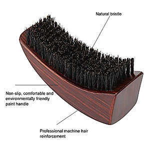 Curved Beard Brush, Wooden Beard Comb for Men Moderate Hardness Beard Brush Portable Mustache Hairbrushes Professional Beard Cleaning Brush for Home, Salon or Travel Use