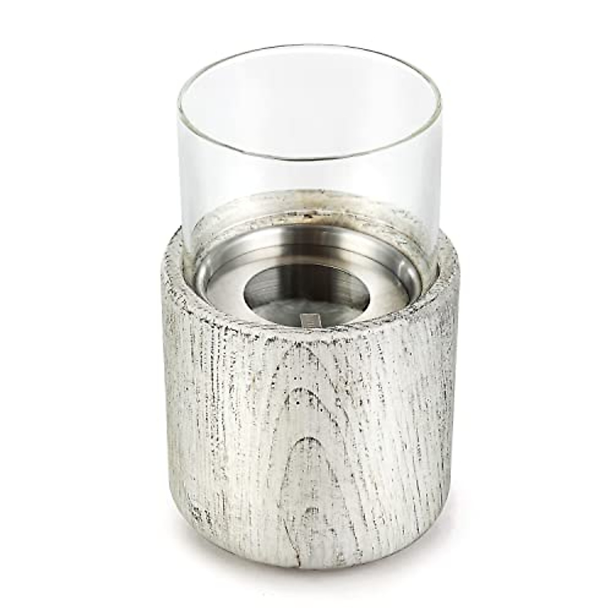 Home Zone Living Concrete Portable Tabletop Round 4.7" Mini Fire Pit Bowl, Wick Included, Indoor, Outdoor Use, Patio, Deck, Balcony Safe, Ethanol Alcohol, Smokeless, Long Burning, Fireplace, Soot Free