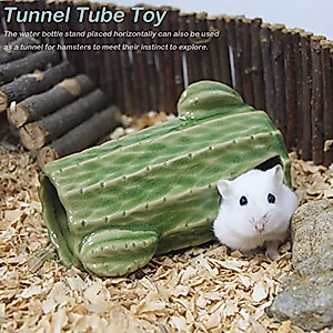 Deapeey Hamster Water Bottle for Glass Tank, 3-in-1 Ceramic Adjustable Hamster Water Bottle 80ML Hamster Water Bottle Stand, No Drip Rat Water Bottle for Syrian Dwarf Hamster Mice Gerbil Guinea Pig