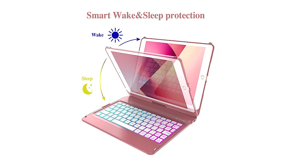 MMK® Keyboard Case for iPad 10.2 - 360° Rotatable & Backlit