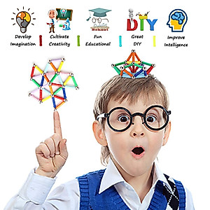 iMelitoy Magnets for Kids Building Blocks 150 PCS, Magnetic Building Sets for Kids Magnet Educational Toys, BPA Idea for Boys Girls Magnetic Party Favors.