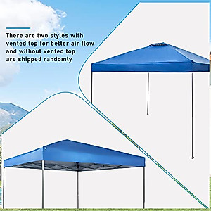 PHI VILLA Outdoor Pop up Canopy 10'x10' Tent Camping Sun Shelter-Series Party Tent, 100 Sq. Ft of Shade (Blue)