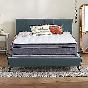 Treaton 10-Inch Plush Foam Encased Hybrid Eurotop Innerspring Mattress and 4" Wood Low Profile Boxspring/Foundation Set, Full XL