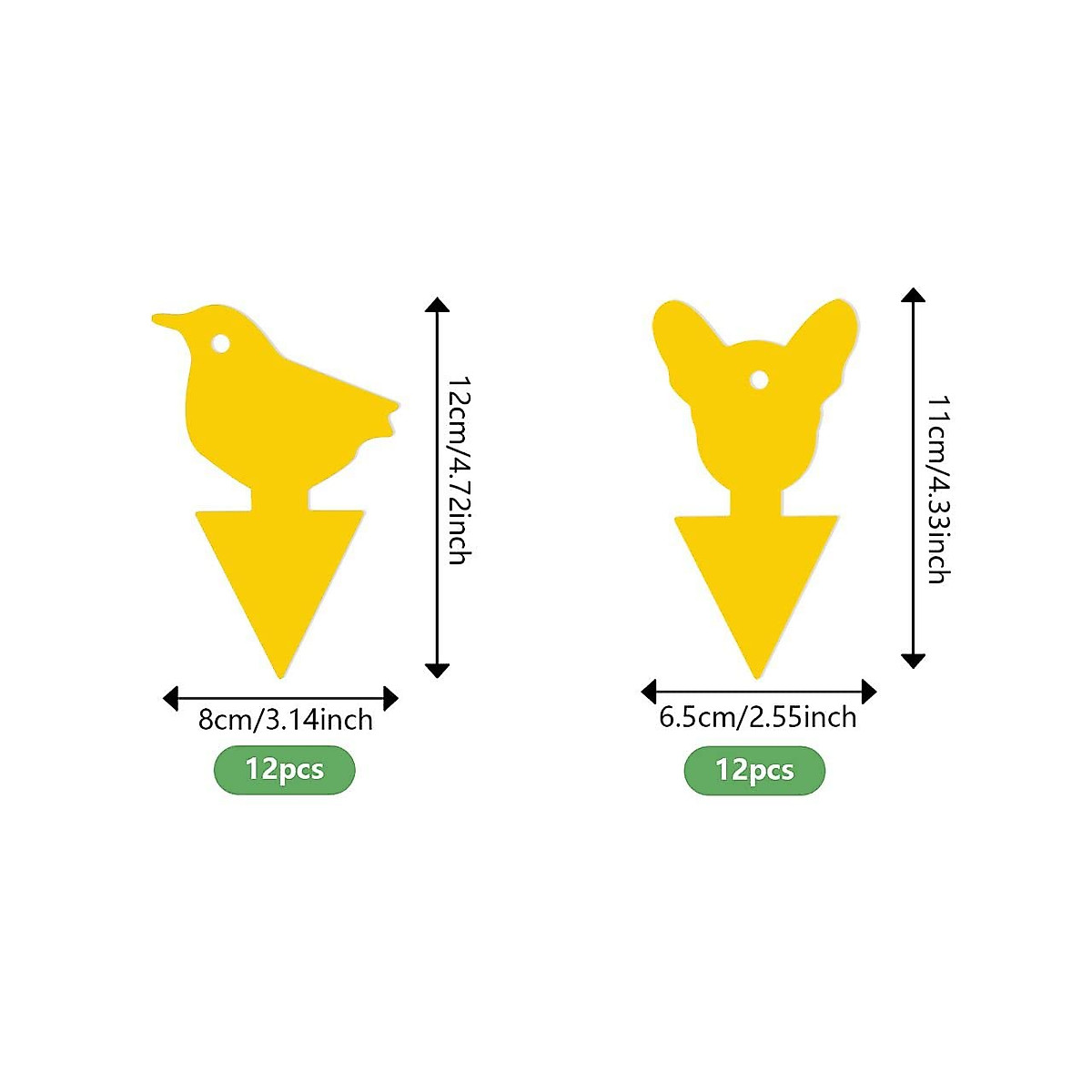 XNFUD 24 Pcs Sticky Traps for Fruit Fly,Whitefly,Fungus Gnat,Mosquito and Bug,Yellow Sticky Insect Catcher Traps for Indoor/Outdoor,Insert/Hang,Extremely Sticky Fly Trap,Non-Toxic,Odorless,2 Shapes…