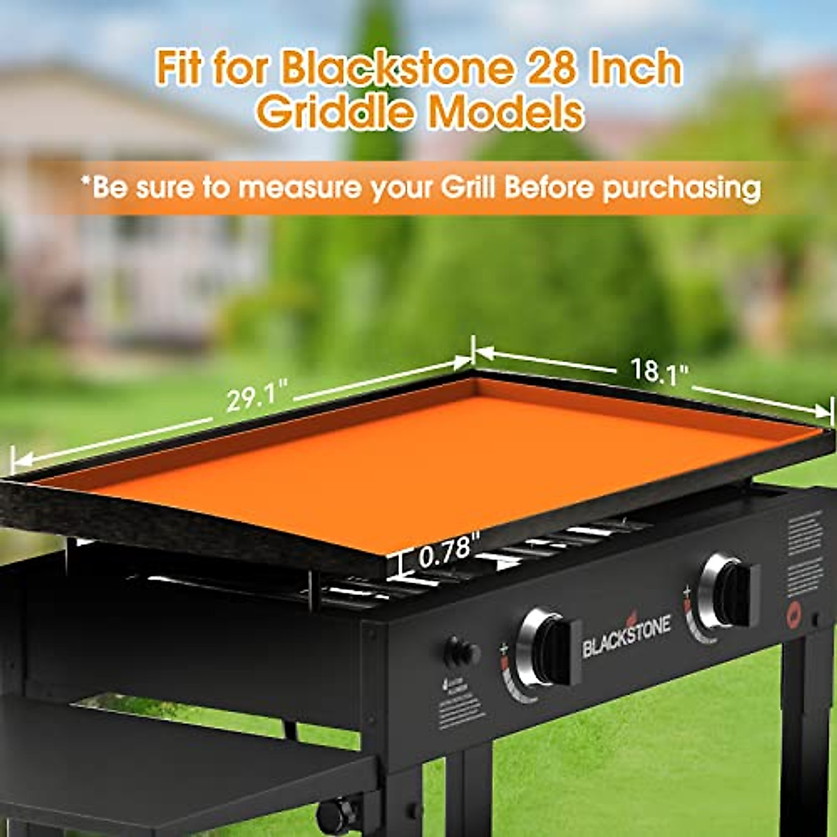 28" Silicone Griddle Mat for Blackstone, Protective Top Covers for Blackstone Protector Outdoor, Heavy Duty Griddle Mat Fit Blackstone 28 Inch Flat Top Gas Grill Griddle