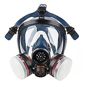 SYINE Organic Vapors Full Respirator Mask Gas Mask Spray Paint Chemical Formaldehyde Dustproof Respiratory Protection,Respirator with 1 Pair Filter Cartridges