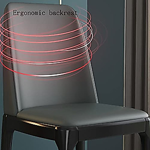 RILOOP Dining Chairs,Modern Pu Leather High Back Padded Soft Seat with Wooden Legs for Home Restaurant/White/Black