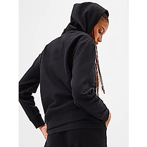 GAP womens Logo Hoodie Sweatshirt, True Black V2, Large US