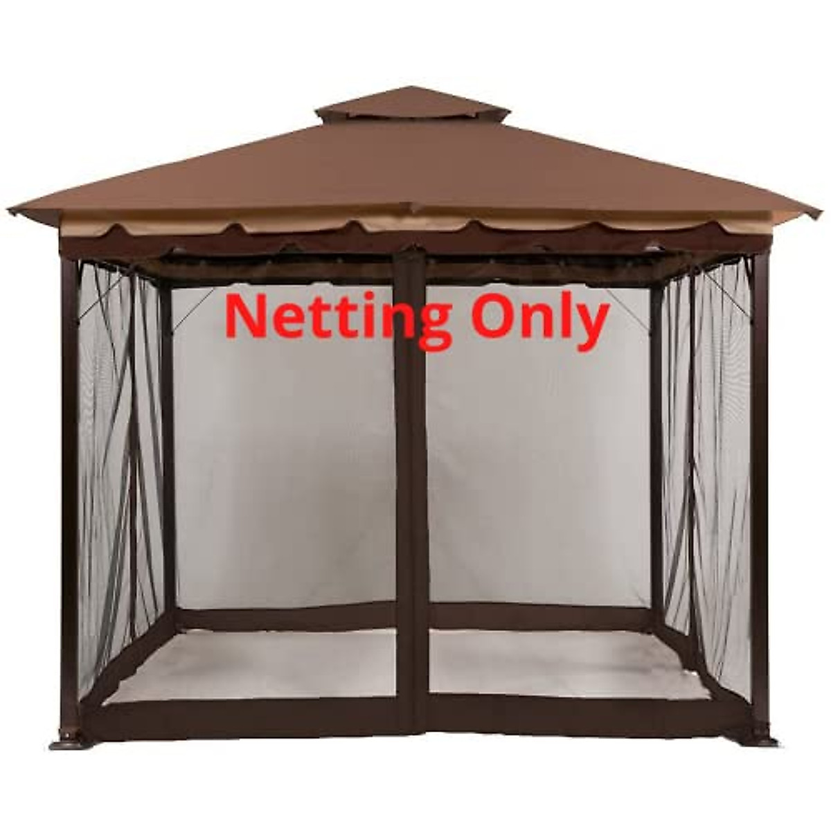 Keep Mosquitoes Out of Your 10 x 10 Gazebo with This Four Panel Pack of Easy to Netting with Zippers