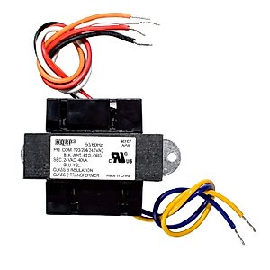 HQRP Transformer Primary 120V-240V, Secondary 24V Compatible with HVAC Furnace, Nest Ecobee Sensi Honeywell Thermostat, Nest Doorbell 120v-240v-to-24v Replacement 40VA Power Supply C(UR) US Certified