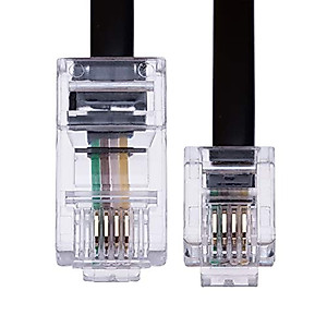 1m RJ11 to RJ45 Cable Phone Telephone Cord RJ11 6P4C to RJ45 8P8C Connector Plug Cable for Landline Telephone (Black)