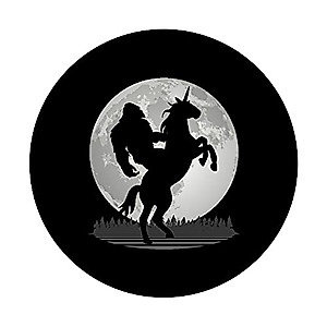 Sasquatch Rides - Bigfoot on a Unicorn Moon Forest Magic PopSockets Swappable PopGrip