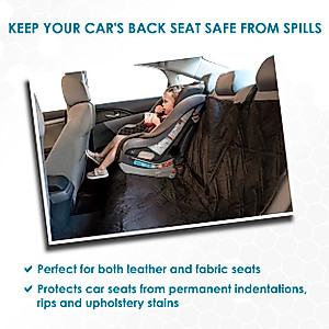 Car Back Seat Protector for Kids with Removable Zipper – Thick Padded Diamond Design Child Backseat Cover for Car Truck SUV with Non-Slip Material 100% Waterproof 600D Scratch Proof Machine Washable