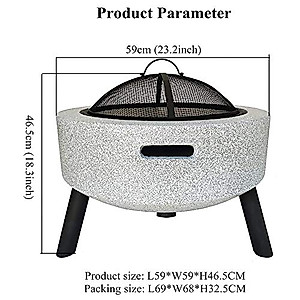 NEWCES Safety Certification Luxury Tripod Grill Wood Burning Barbecues/BBQ Grills/Fire Pit Table Charcoal Barbeque Grills Garden Heater Fire Bowls Multi-Purpose Smoker BBQ Grill