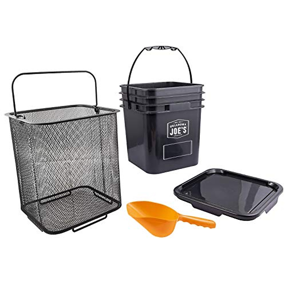 Oklahoma Joe's 5159038W01 Pellet Bucket Kit, Black & Oklahoma Joe's Rider 900 & Rider DLX Pellet Grill Cover