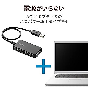 ELECOM U2HS-A402BBK USB Hub 2.0 Bus Power Tablet Swing Connector 4 Port Black