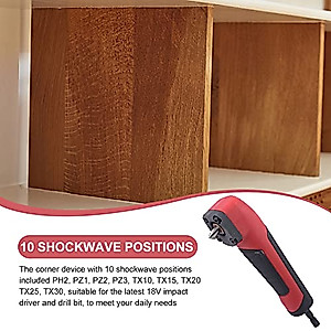 Right Angle Attachment Electric Screwdriver Repair 90 Degree Corner Device, ABS Handle Screwdriver Socket Adapter Drill Bit Corner Adapter for 18v Impact Driver and Drill Bit, (Size:13.5x3.5x2cm)