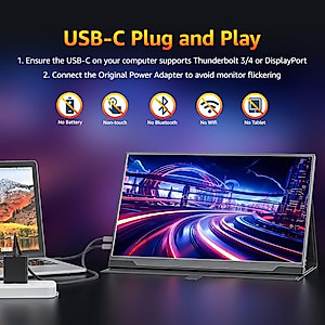 cocopar Portable Monitor 4K - 17.3 Inch UHD FreeSync HDR IPS 130% sRGB 3840x2160 Lightweight Eye Care Computer Display with Type-C Mini DP HDMI for Xbox PS4/5 Switch Laptop PC Mac, with Smart Case