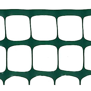 OLDMACDONALD Guardian Warning Barrier, Plastic Mesh Fence, Construction Barrier Netting, Green 4ft x 164ft (1.22m x 50m) (mesh 1.75"x1.75"), Garden Fencing, for Snow, Poultry, Chicken, Garden Netting