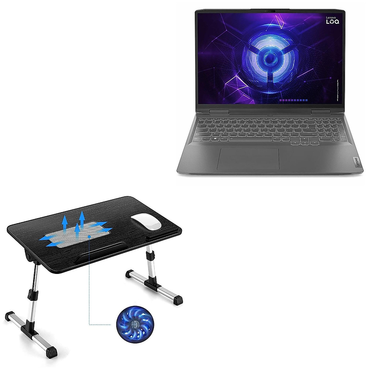 BoxWave Stand and Mount Compatible with Lenovo LOQ 16" Intel (RTX 4050) - True Wood Laptop Bed Tray Stand, Desk for Comfortable Work in Bed. - Jet Black