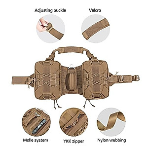 EXCELLENT ELITE SPANKER Dog Pack Hound Dog Saddle Bag Backpack for Travel Camping Hiking Medium & Large Dog with 2 Capacious Side Pockets(COB-L)